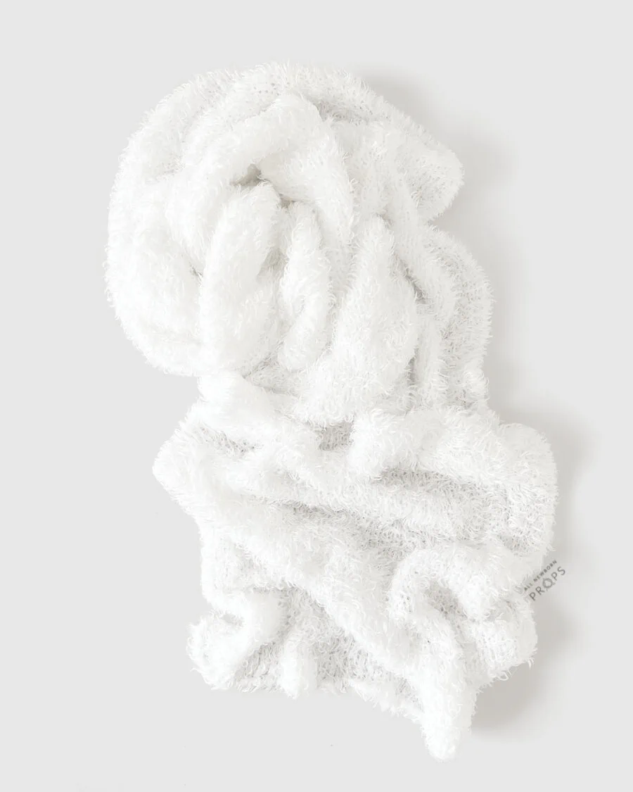 Newborn Photoshoot Fluffy Wrap - Hillel (White) - All Newborn Props